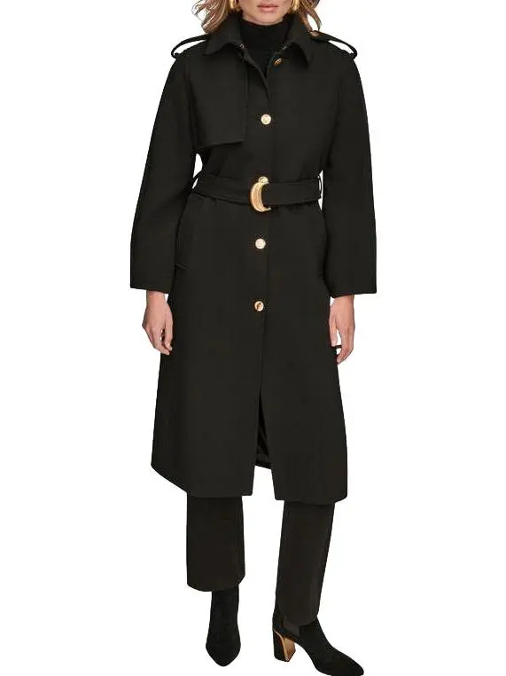 Donna Karan New York Modern Crepe Trench Coat - Black