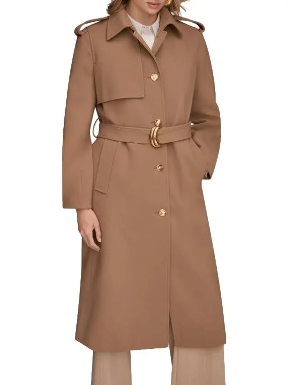 Donna Karan New York Modern Crepe Trench Coat - Camel