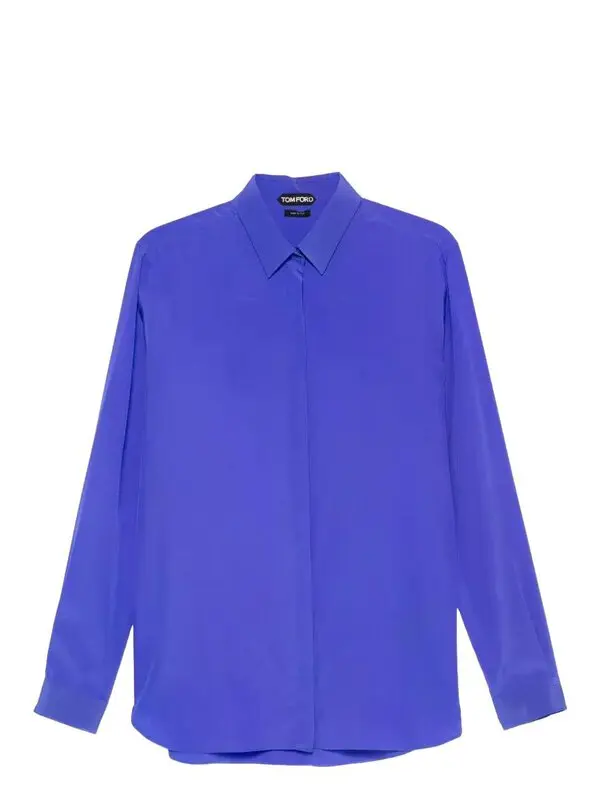 TOM FORD Buttoned Long-sleeve Shirt - Blue