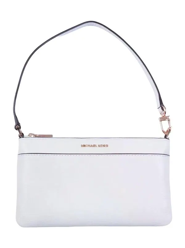 Michael Kors Grained Leather Shoulder Bag - White