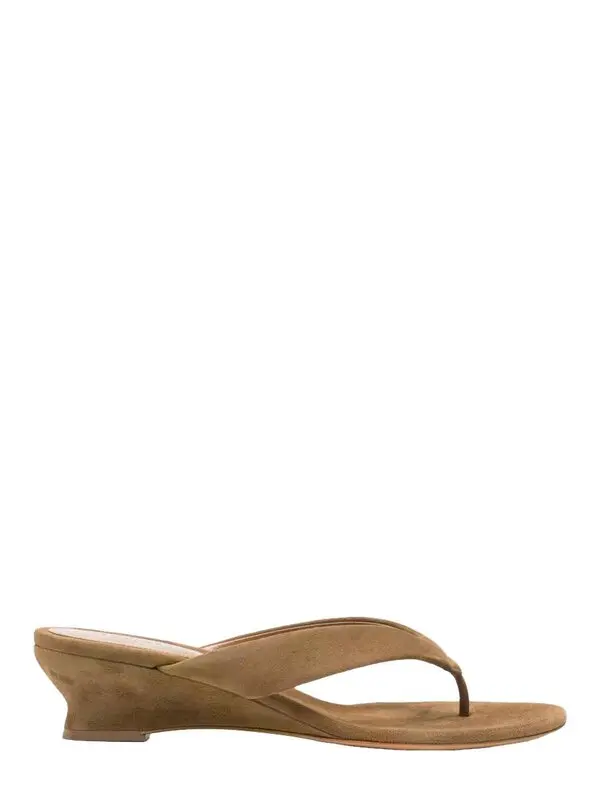 Le Monde Beryl Suede Wedge Sandals - Brown