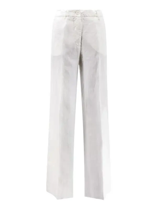 Aspesi Pressed-crease Wide-leg Trousers - White