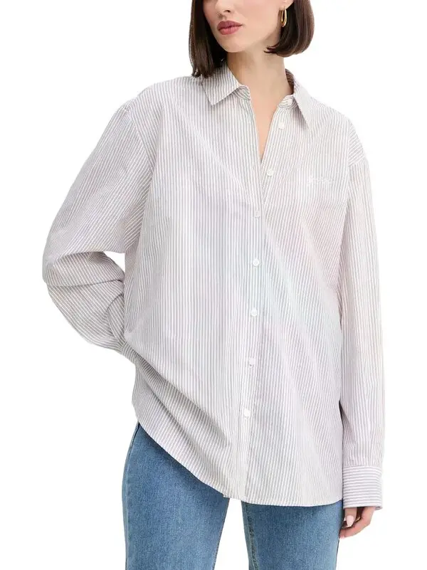 Guess Striped Button Shirt - White
