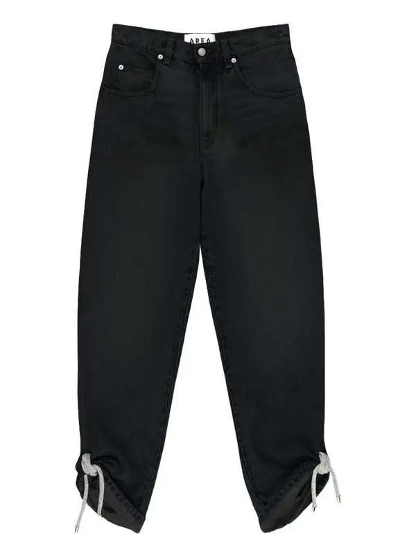 AREA Crystal-knot Jeans - Black