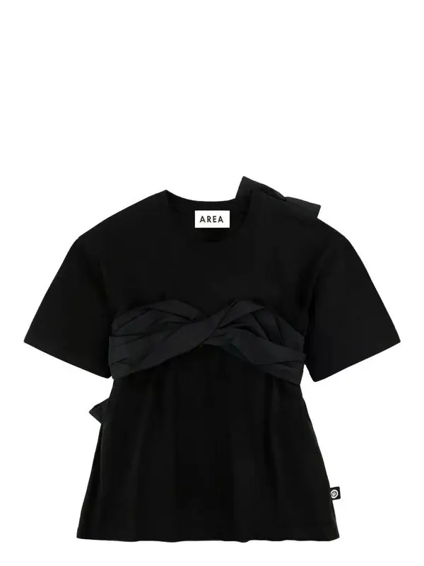 AREA Knot-detail T-shirt - Black