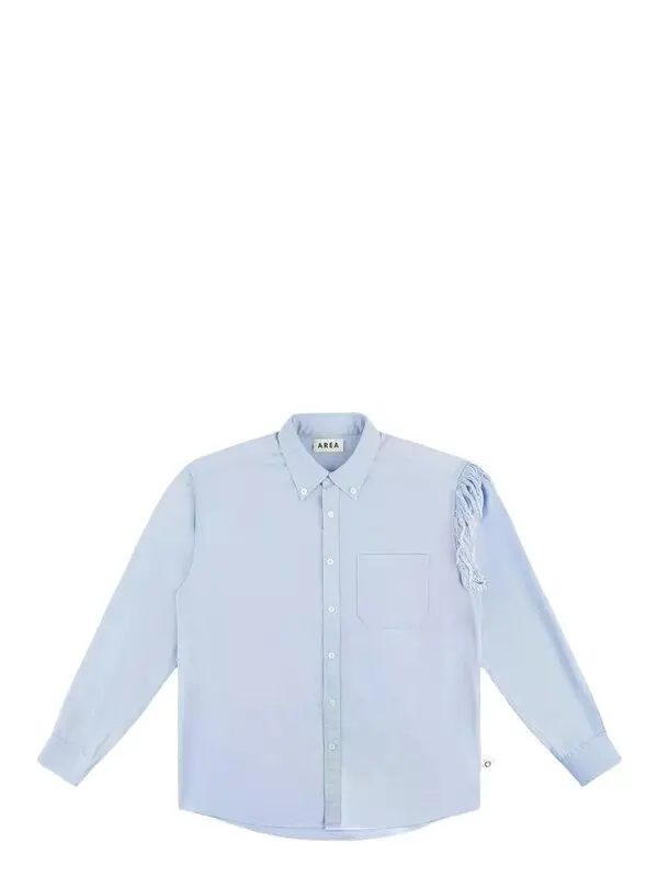 AREA Deconstructed Frayed-edge Shirt - Blue