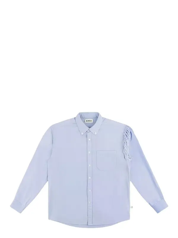 AREA Deconstructed Frayed-edge Shirt - Blue