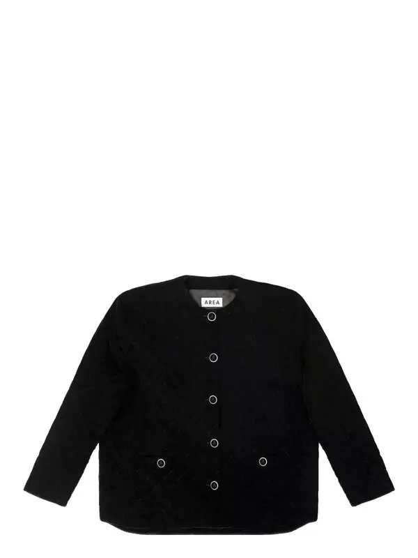 AREA Quilted Velvet Jacket - Black