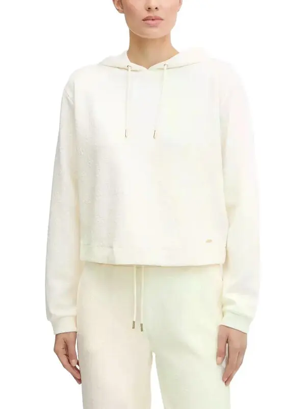 Guess Embossed Peony Hoodie - White