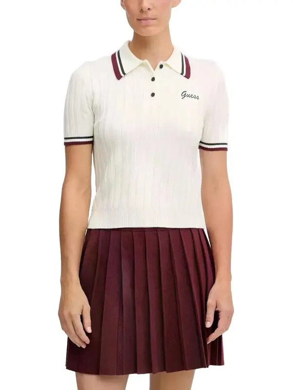 Guess Ribbed Polo Shirt - White