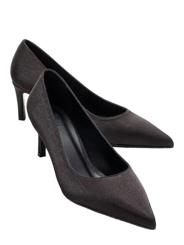 PROLOGUE SHOES Velmira Stiletto Pump - Black Satin
