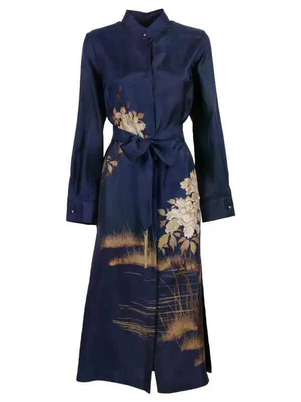 Max Mara Falange Floral-print Maxi Dress - Blue