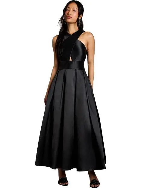 Coast Cross Neck Twill Bridesmaid Dress - Black