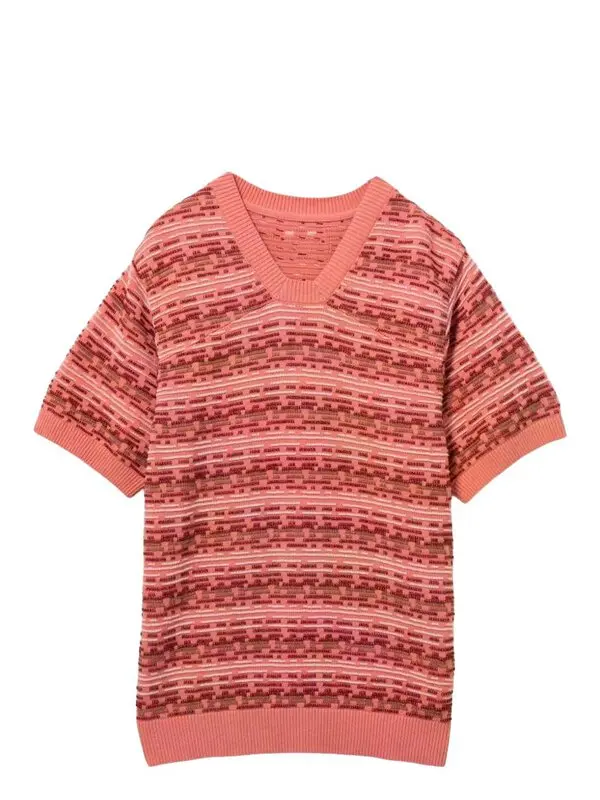 ADER ERROR Patterned Short Sleeve Top - Pink