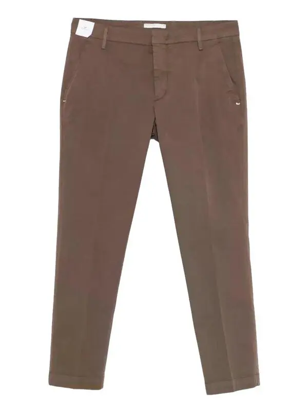 ENTRE AMIS Pressed-crease Tailored Trousers - Brown