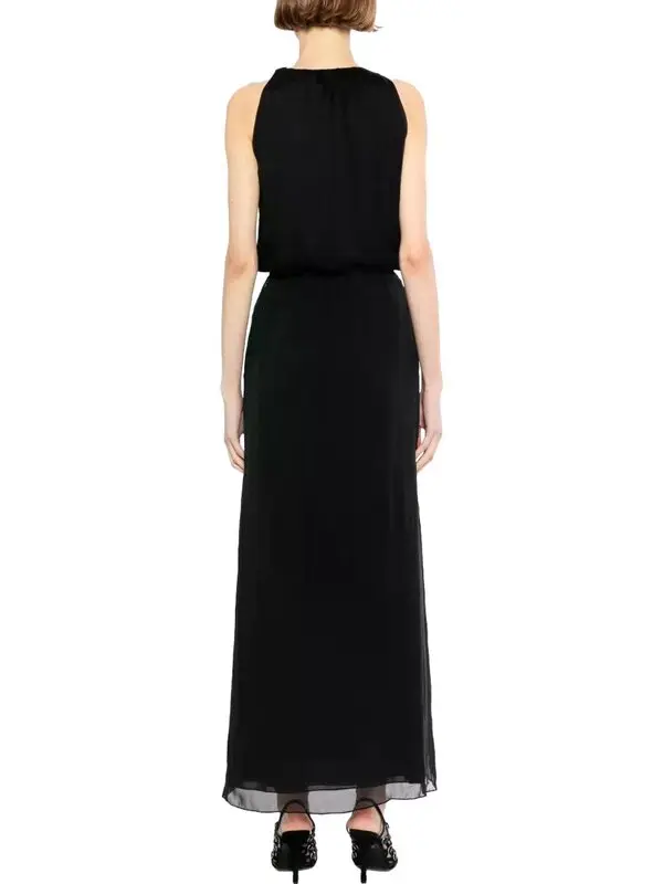 Valentino Garavani Sleeveless Silk Maxi Dress With Brooch Detail - Black
