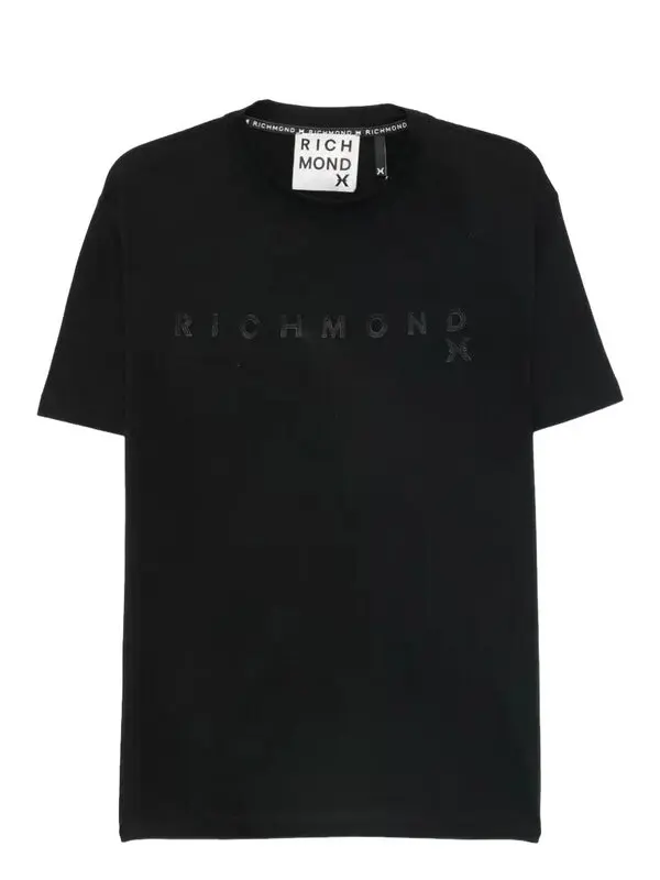 John Richmond Logo-embroidered T-shirt - Black