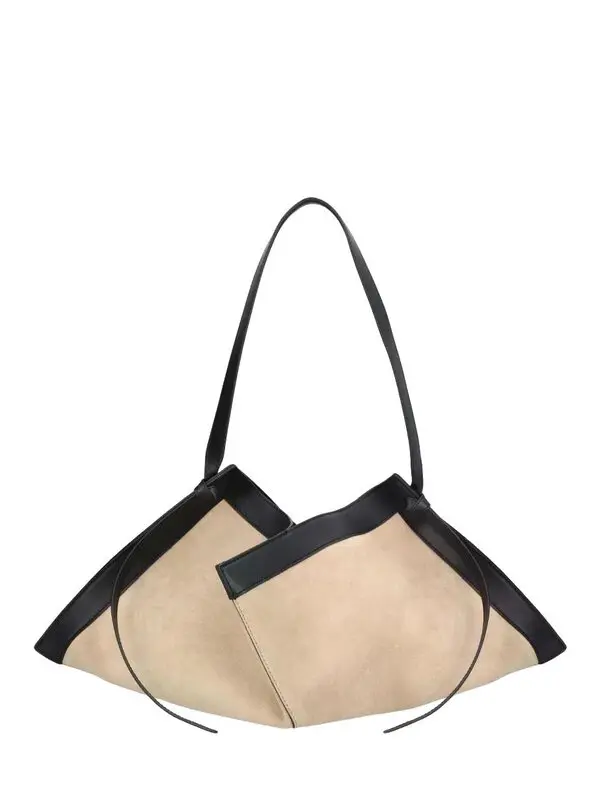 Yuzefi Wonton Suede Shoulder Bag - Neutrals