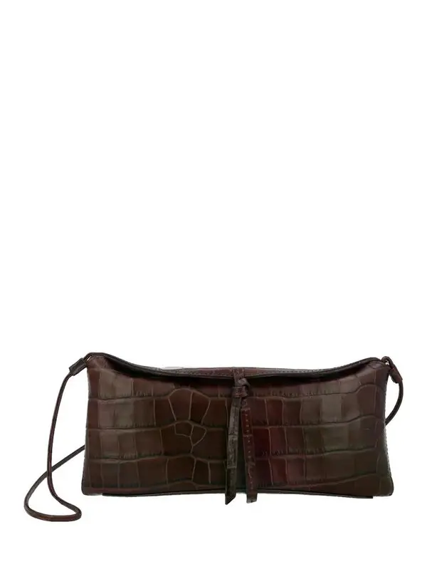 Staud Croc-effect Leather Shoulder Bag - Brown