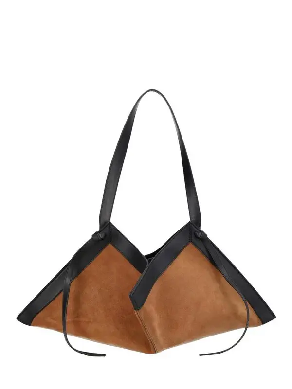 Yuzefi Wonton Suede Shoulder Bag - Brown