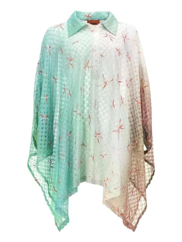Missoni Crochet-knit Floral-embroidered Top - Green