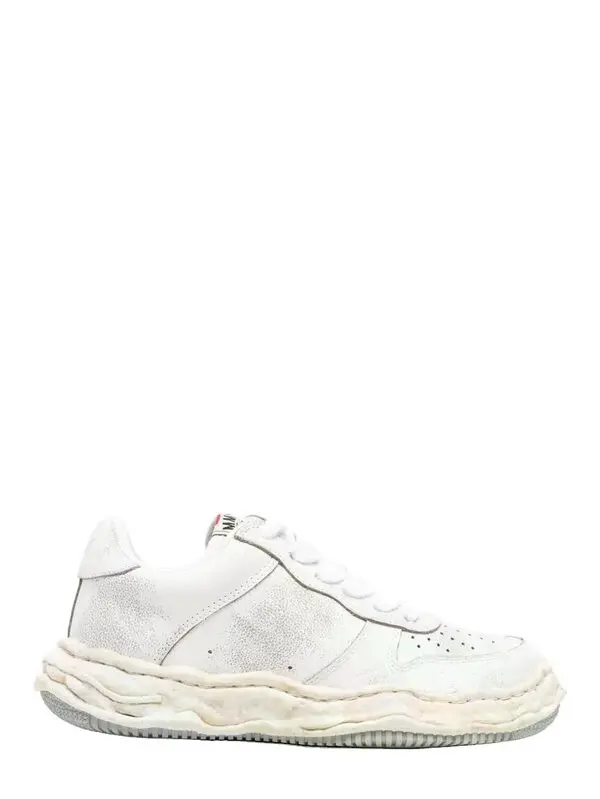 Mihara Yasuhiro Cracked-effect Wavy-sole Sneakers - White