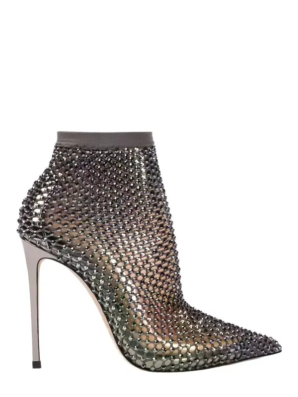LE SILLA Gilda 120mm Mesh Ankle Boots - Black