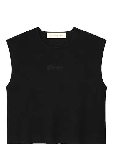 Fear Of God Essentials Signature Rib Knit Cropped Top - Vintage Black