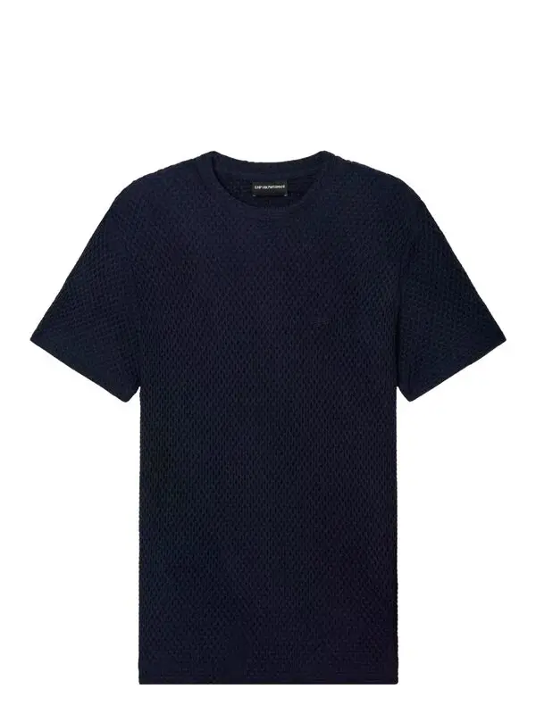 Emporio Armani Waffle-knit T-shirt - Blue