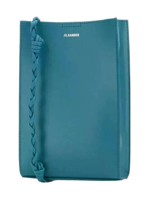 JIL SANDER Tangle Braided Leather Crossbody Bag - Blue