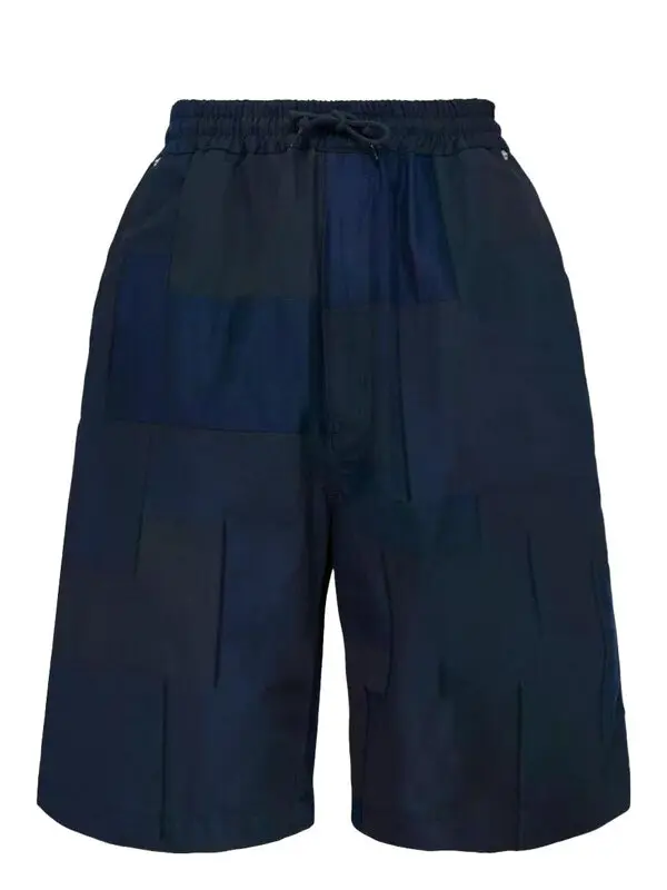 Comme Des Garçons Patchwork Drawstring Shorts - Blue