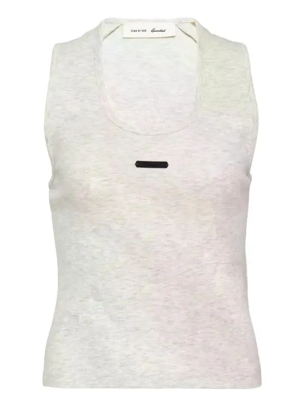 Fear Of God Logo-patch Ribbed Tank Top - Neutrals