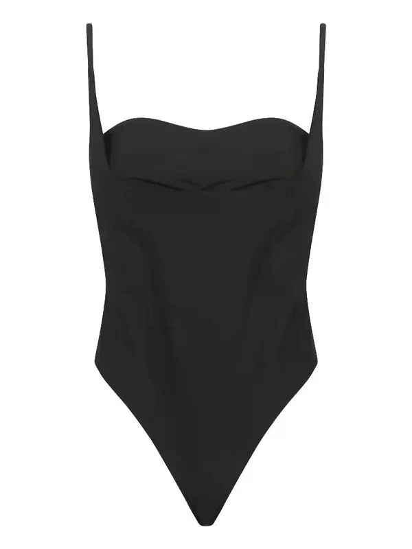 DONDUP Sweetheart-neck Panelled Bodysuit - Black