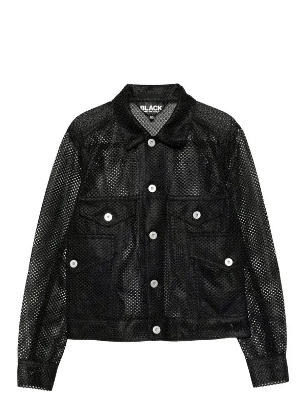 Comme Des Garçons Mesh Button-up Jacket - Black