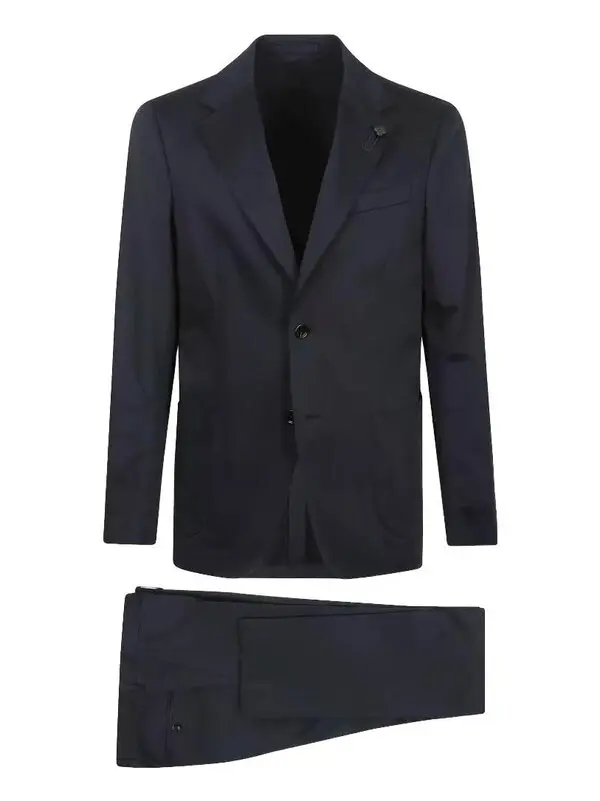 LARDINI Flower-pin Single-breasted Suit - Blue