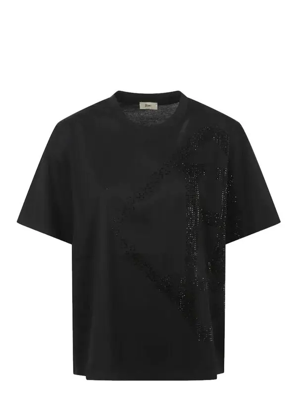 Herno Rhinestone-embellished Logo T-shirt - Black