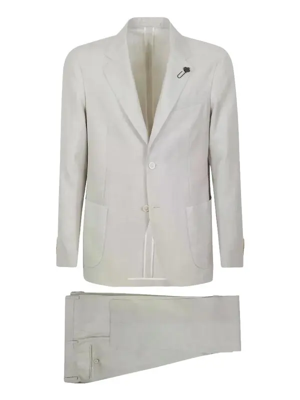 LARDINI Flower-pin Single-breasted Suit - Neutrals