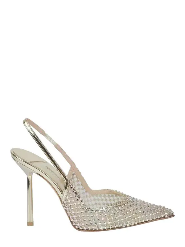 LE SILLA Gilda Crystal-embellished Slingback Pumps - Neutrals