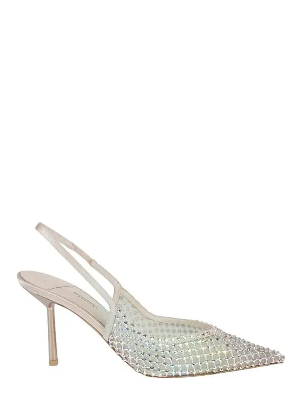 LE SILLA Gilda Crystal-embellished Mesh Pumps - Neutrals