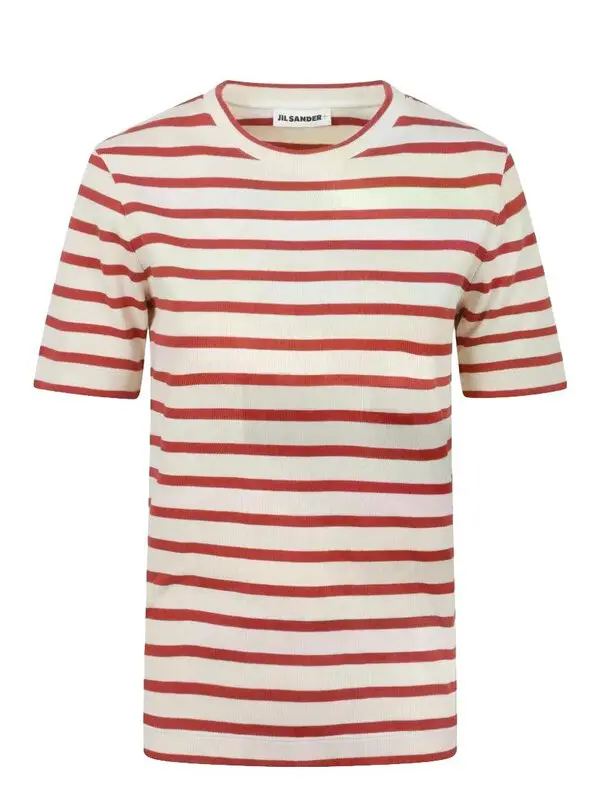 JIL SANDER Striped Ribbed T-shirt - Neutrals