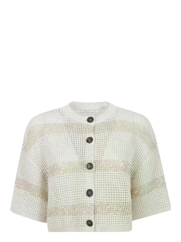 Brunello Cucinelli Cropped Cardigan - White