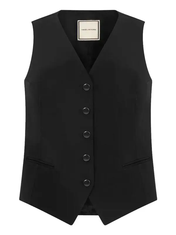 Tagliatore Buttoned Waistcoat - Black
