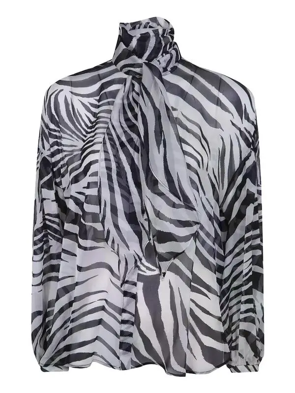 Max Mara Ballata Zebra-print Shirt - White