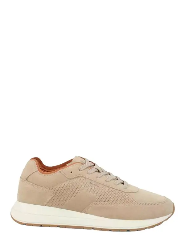 BOSS Perforated Suede Sneakers - Neutrals