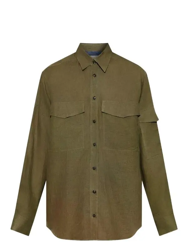 Paul Smith Chest-pocket Linen Shirt - Green