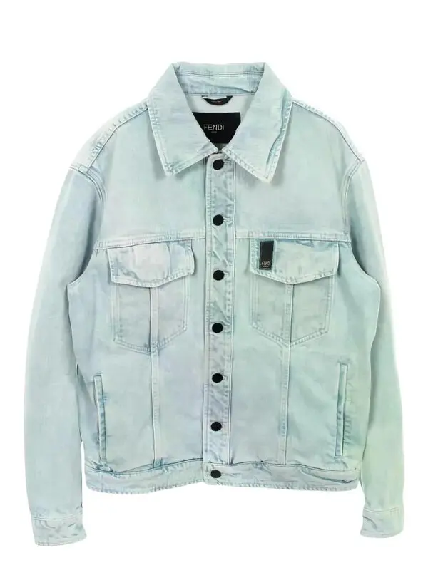 Fendi 2010s Buttoned Cotton Jacket - Blue