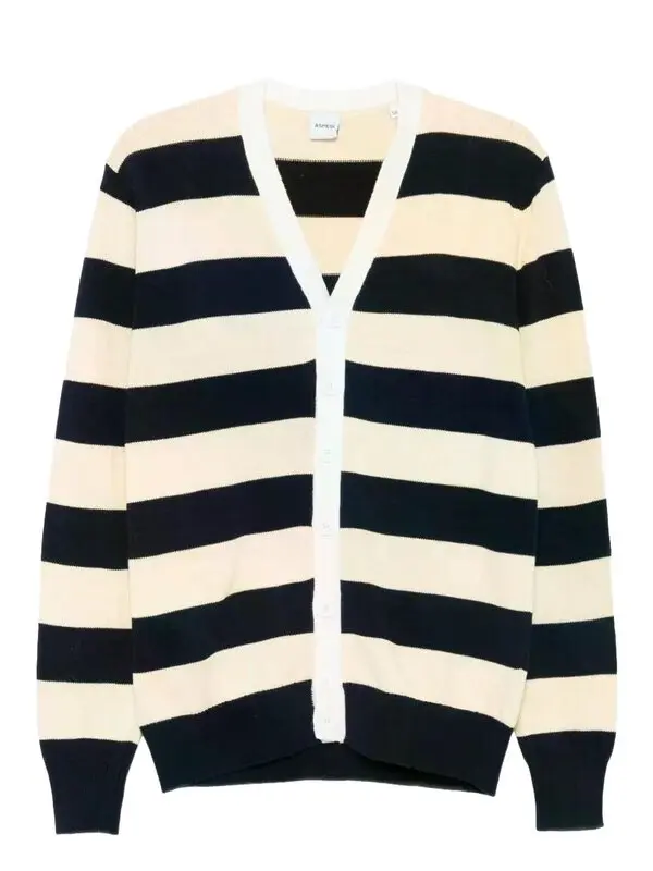 Aspesi Striped V-neck Cardigan - Blue