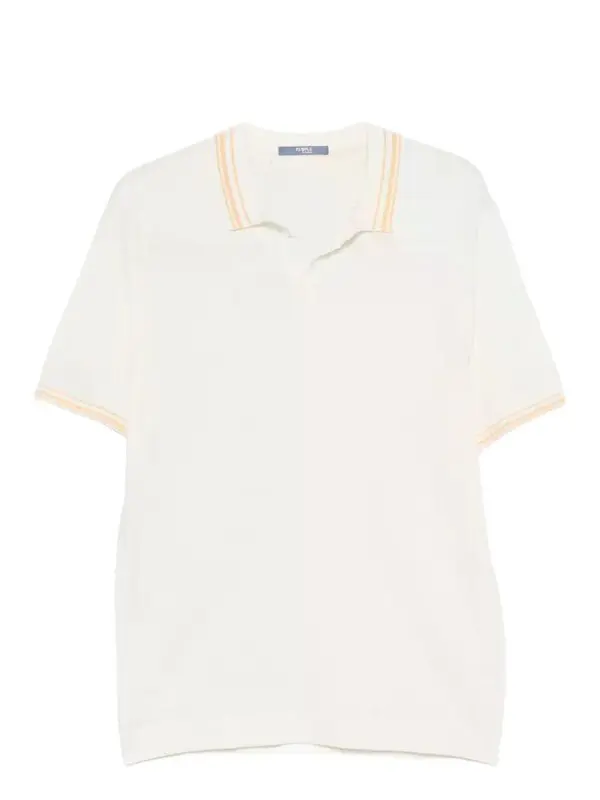 PEOPLE OF SHIBUYA Stripe-trim T-shirt - Neutrals