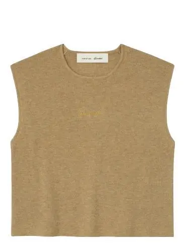 Fear Of God Essentials Signature Rib Knit Cropped Top - Dune