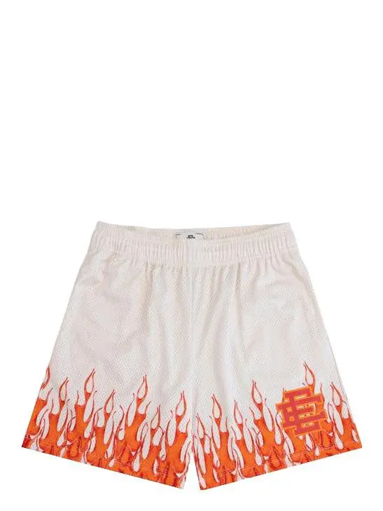 ERIC EMANUEL Ee Basic/core Burning Flames Short - Off White/red